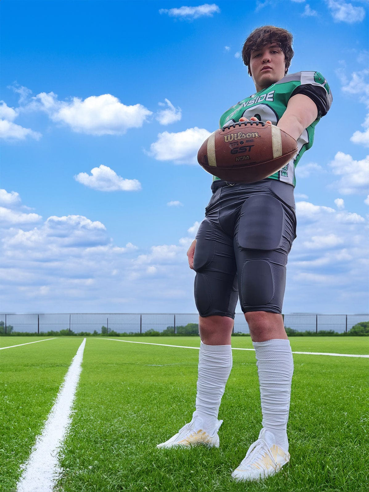 Long Football Scrunch Socks, Boys and Men's Sizes, White and Pink — TCK